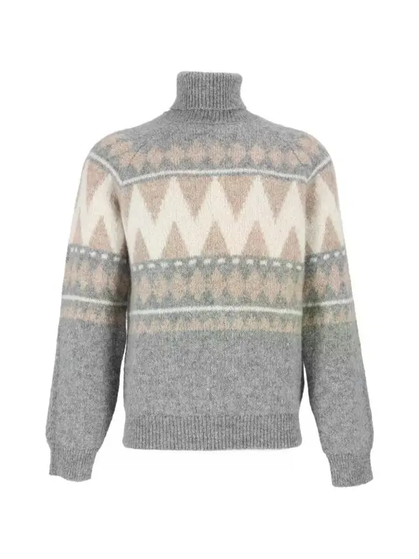 Peserico Geometric-pattern Roll-neck Sweater