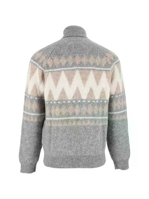 Peserico Geometric-pattern Roll-neck Sweater