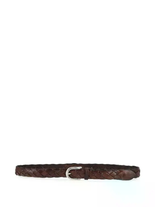 ALBERTO LUTI Treccia Interwoven Leather Belt