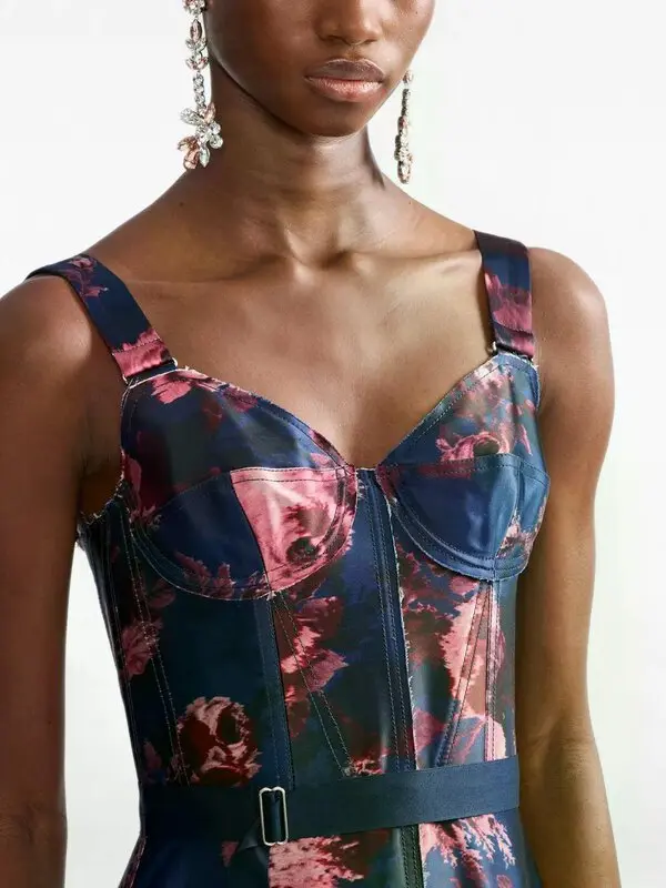 Erdem Floral-print Belted Maxi Dress
