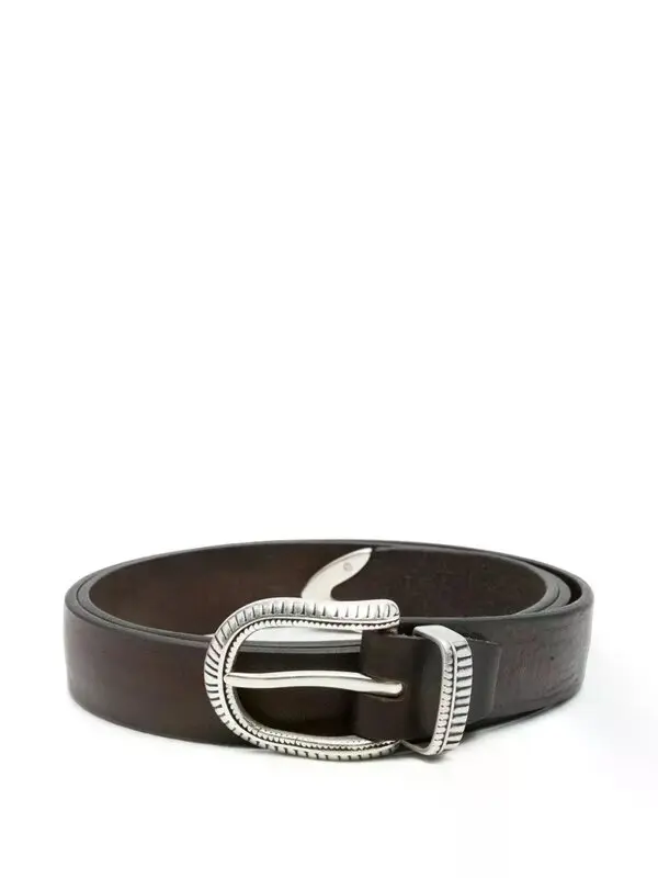 ERALDO Engraved-buckle Leather Belt
