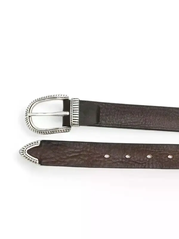 ERALDO Engraved-buckle Leather Belt