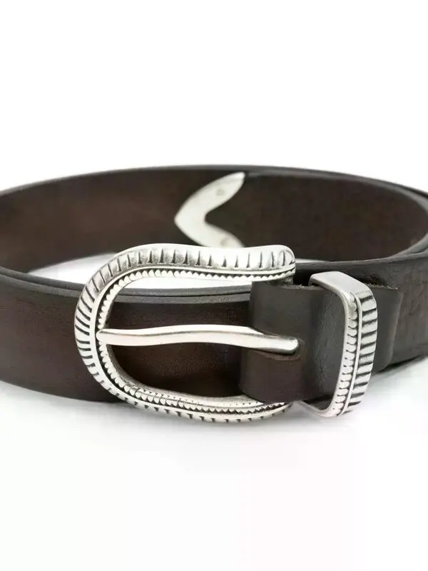 ERALDO Engraved-buckle Leather Belt