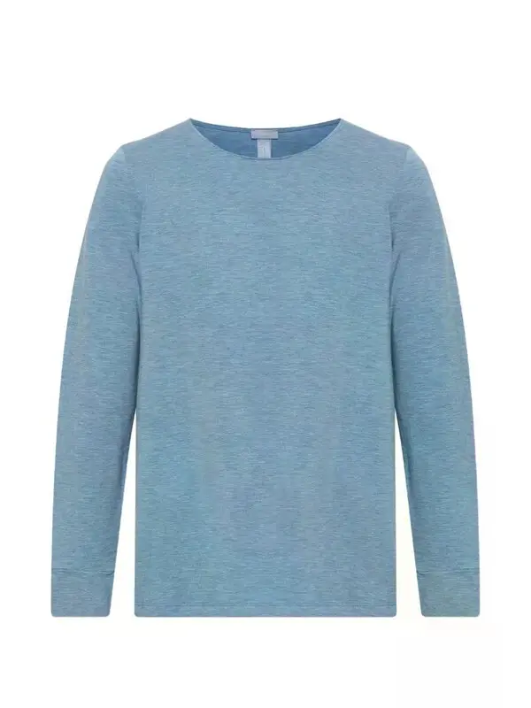 Hanro Natural Elegance Long-sleeve Pyjama Top - Blue