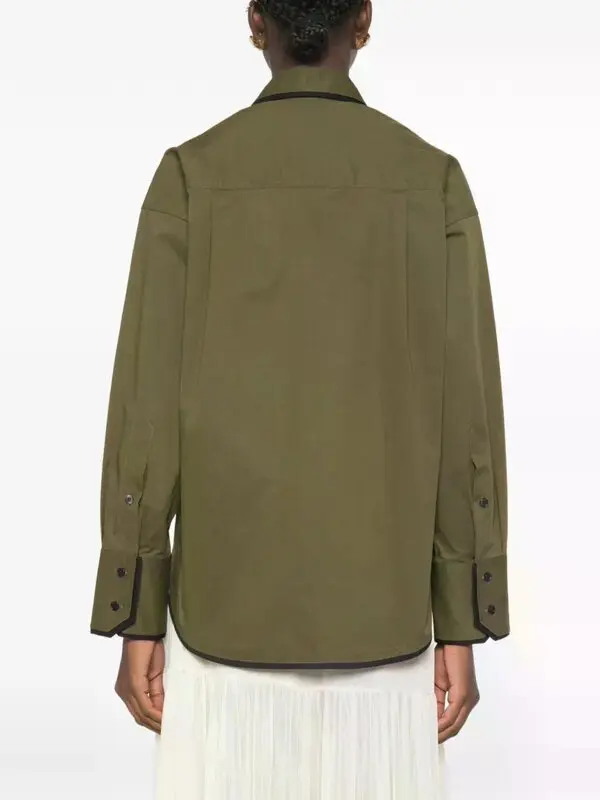 Plan C Contrast-trim Flap-pocket Shirt