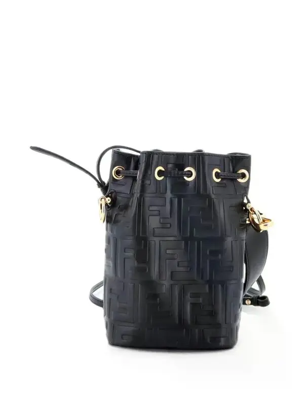 Fendi Mon Tresor Zucca Embossed Leather Mini Bucket Bag