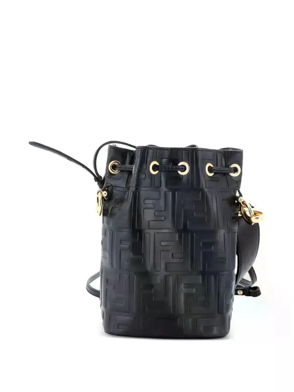 Fendi Mon Tresor Zucca Embossed Leather Mini Bucket Bag