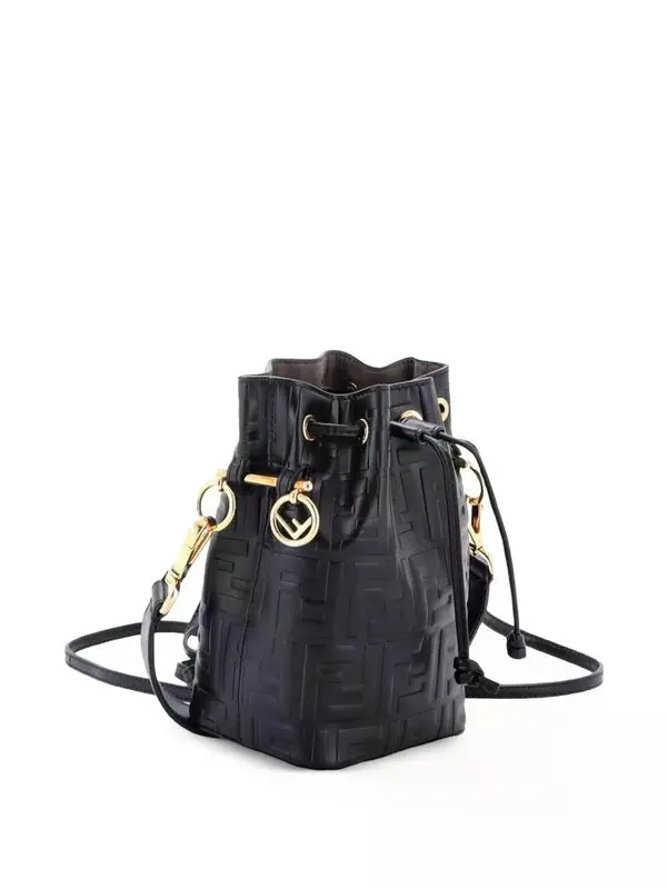 Fendi Mon Tresor Zucca Embossed Leather Mini Bucket Bag