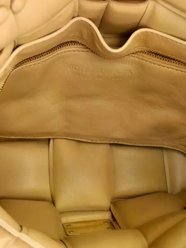 Bottega Veneta Cassette Chain Padded Maxi Intrecciato Leather Crossbody Bag - Neutrals