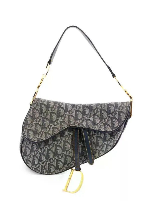 Dior Vintage Diorissimo Canvas Medium Saddle Shoulder Bag