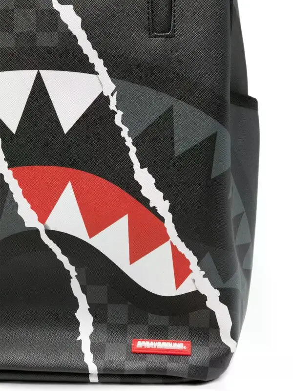 SPRAYGROUND Shark-print Checkered Backpack
