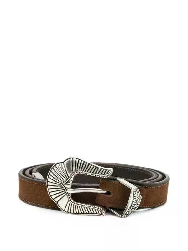 ERALDO Engraved-buckle Suede Belt