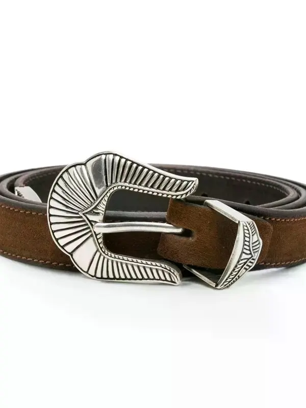 ERALDO Engraved-buckle Suede Belt