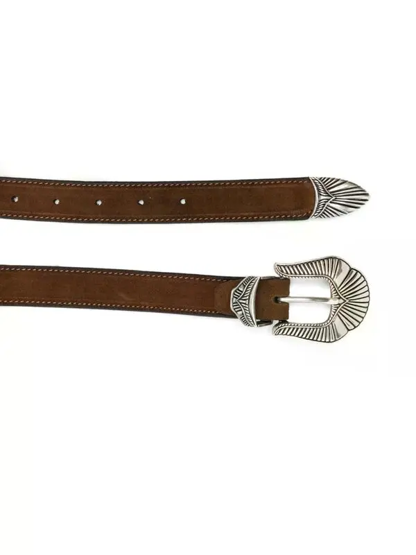 ERALDO Engraved-buckle Suede Belt