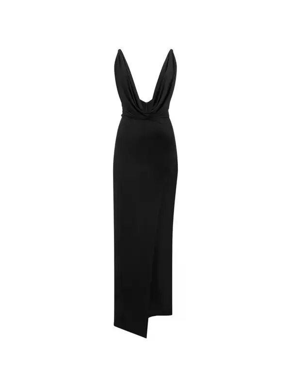 Philipp Plein Draped Side-slit Maxi Dress