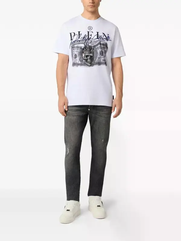 Philipp Plein Round-neck Dollar-detail T-shirt