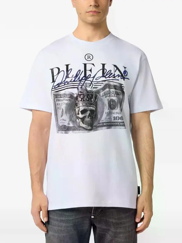 Philipp Plein Round-neck Dollar-detail T-shirt