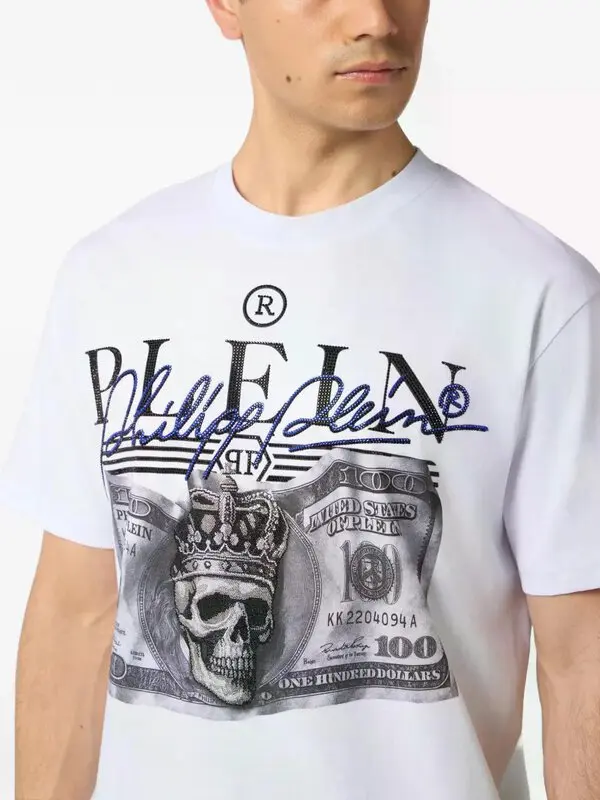 Philipp Plein Round-neck Dollar-detail T-shirt