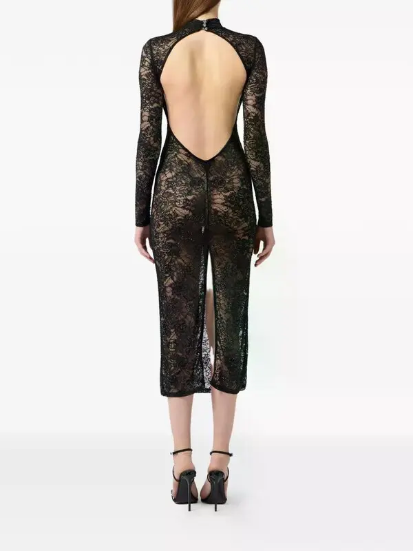 Philipp Plein Lace Open-back Midi Dress