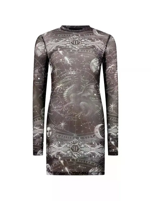 Philipp Plein Sheer Tulle Mini Dress