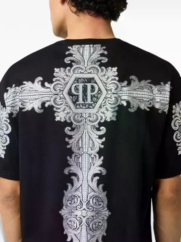 Philipp Plein Round Neck T-shirt Baroque Stones