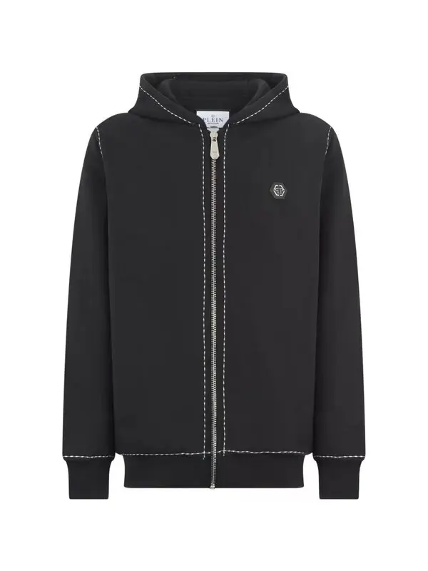 Philipp Plein Logo-plaque Topstitched Hoodie
