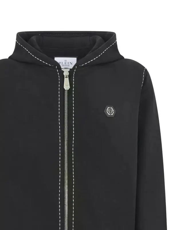 Philipp Plein Logo-plaque Topstitched Hoodie