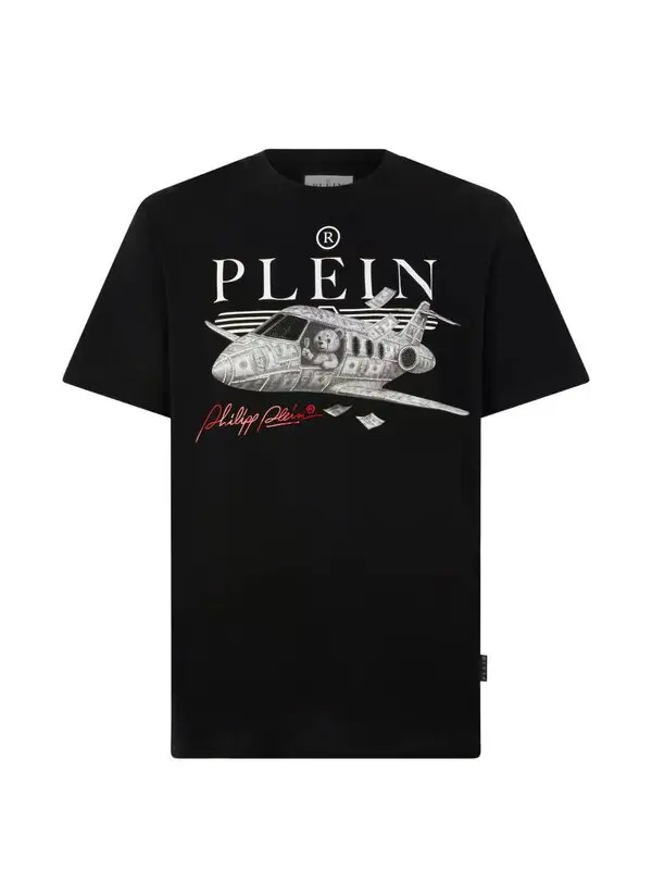 Philipp Plein Round-neck T-shirt Teddy Plane Stones