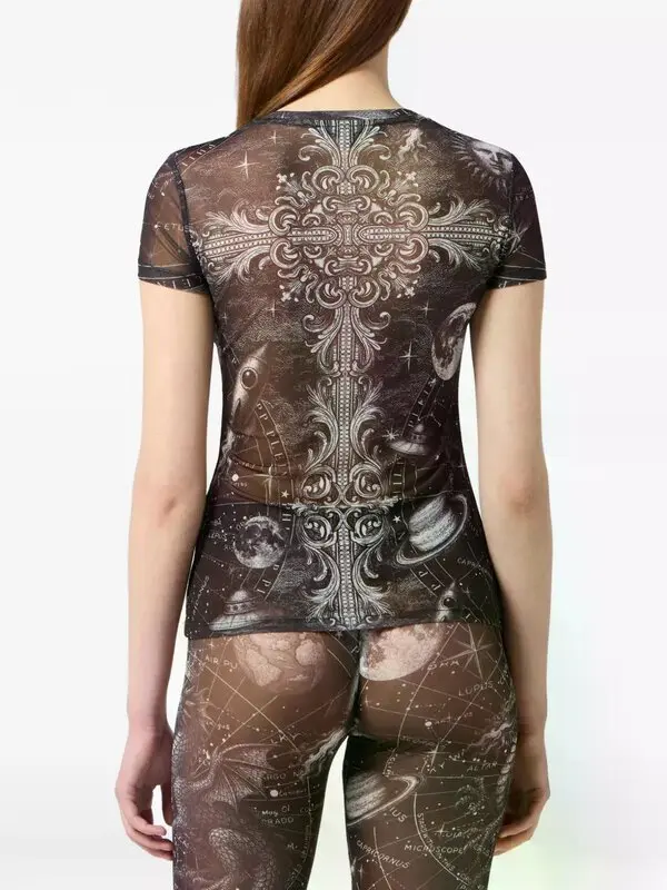 Philipp Plein Zodiac-print Tulle T-shirt