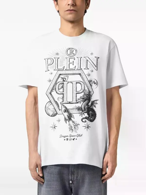 Philipp Plein Graphic-print Logo-patch T-shirt