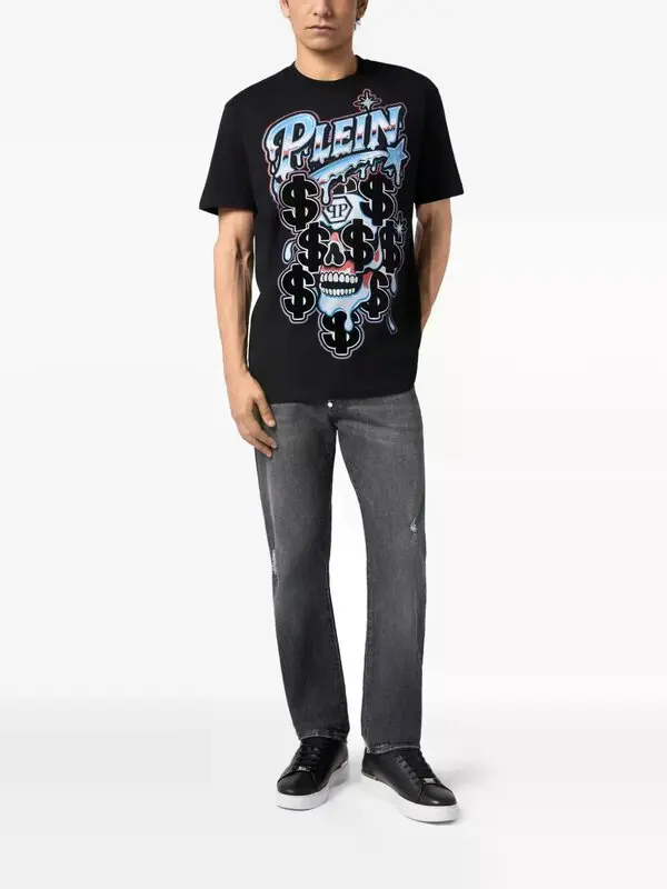 Philipp Plein Skull-print Crystal-embellished T-shirt