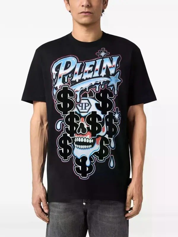 Philipp Plein Skull-print Crystal-embellished T-shirt