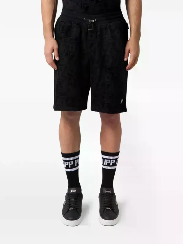 Philipp Plein Dollar-skull Fleece Shorts