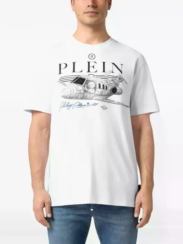 Philipp Plein Teddy Plane Crystal-embellished T-shirt