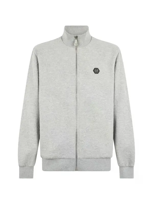 Philipp Plein Monogram Zip-fastening Sweatshirt - Grey
