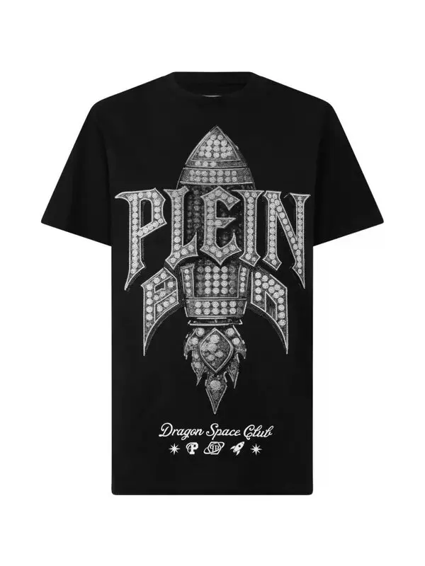 Philipp Plein Crystal-embellished Rocket-print T-shirt