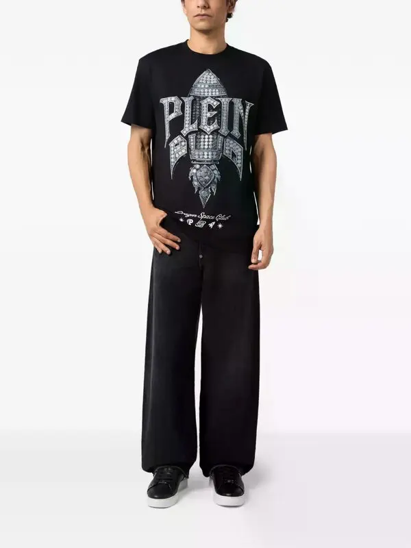 Philipp Plein Crystal-embellished Rocket-print T-shirt