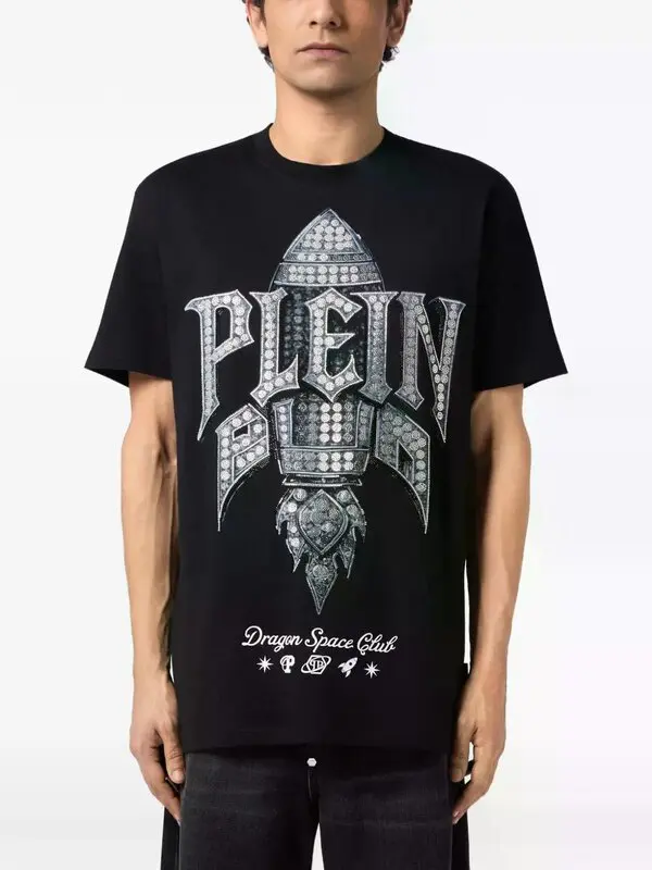 Philipp Plein Crystal-embellished Rocket-print T-shirt