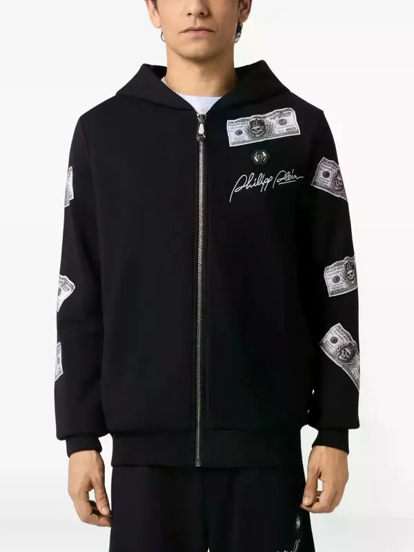 Philipp Plein Crystal-embellished Dollar Hoodie