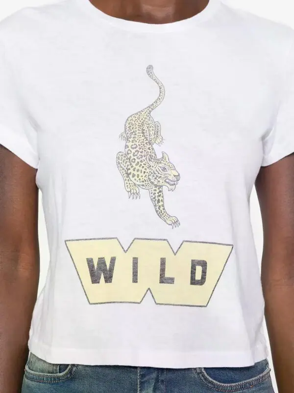 RE/DONE Leopard-print Graphic-print T-shirt