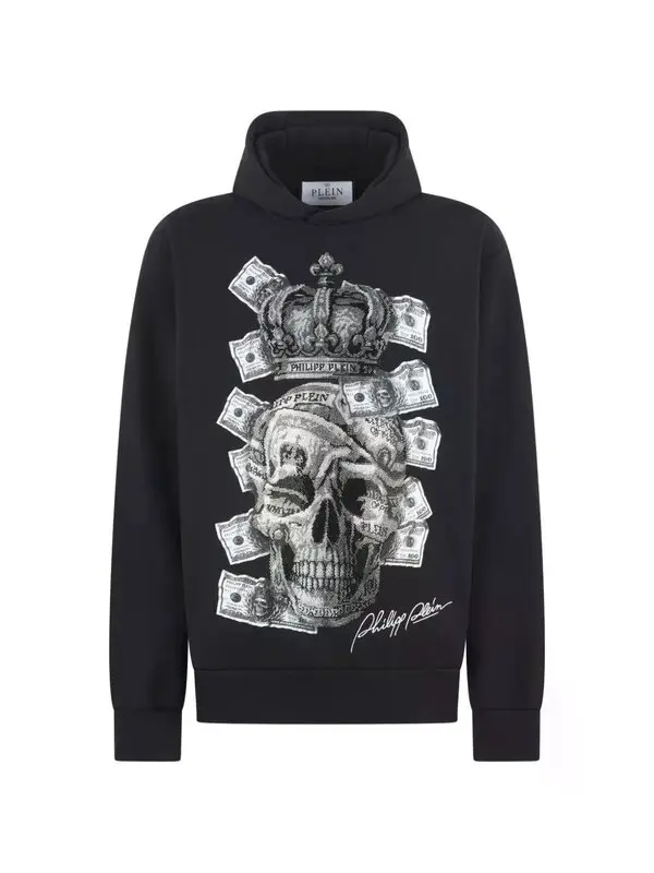 Philipp Plein Rhinestone-embellished Hoodie - Black