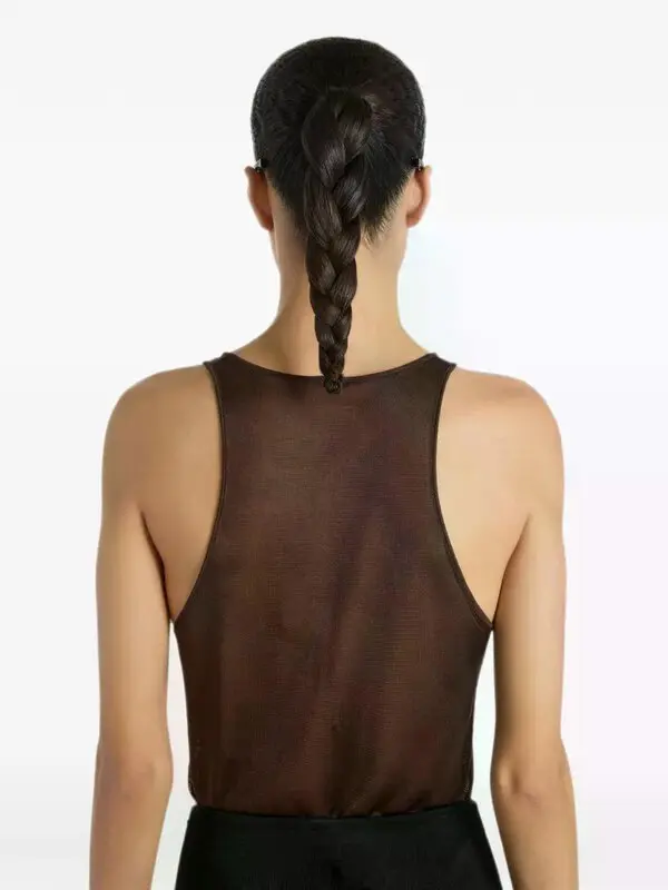 Balmain Knit Vest Top With Lace - Brown