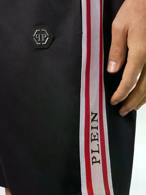 Philipp Plein Logo-stripe Drawstring Shorts