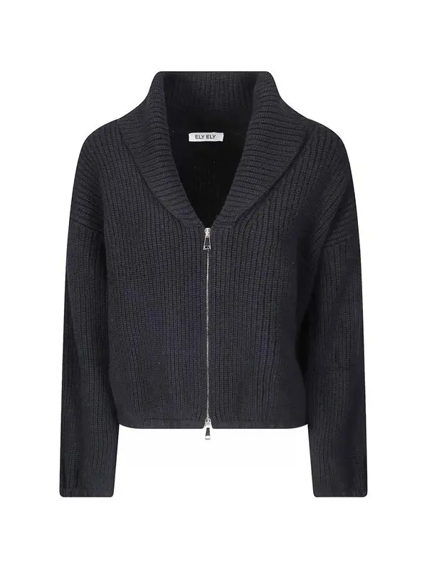 ELY ELY Bettie Ribbed-knit Zip-up Cardigan
