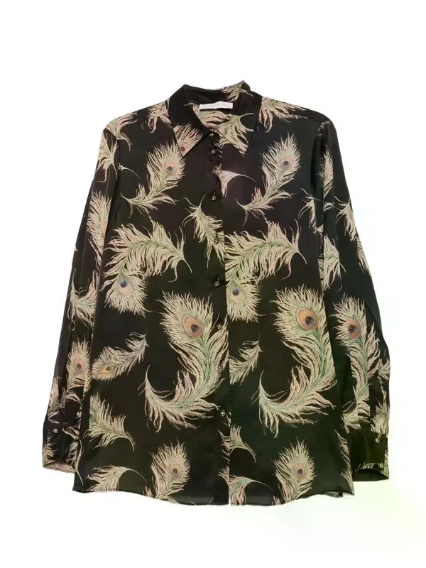 Zimmermann Valiant Feather-print Silk Shirt