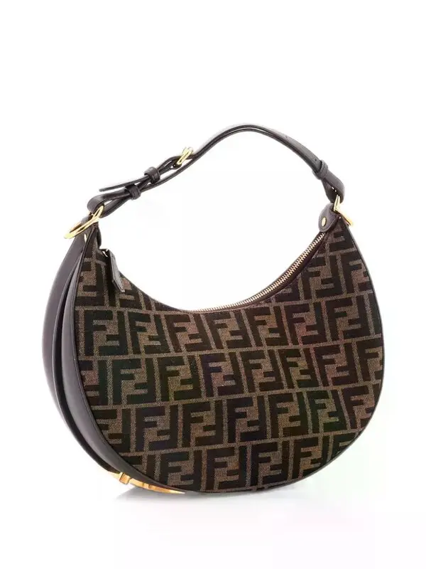 Fendi Fendigraphy Bag Zucca Canvas Small Hobo Bag