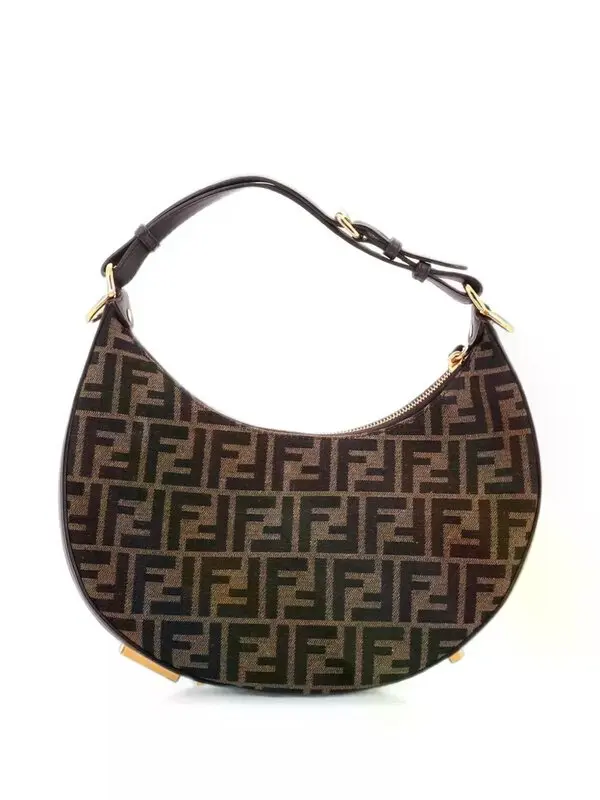 Fendi Graphy Bag Zucca Canvas Small Hobo Bag - Brown
