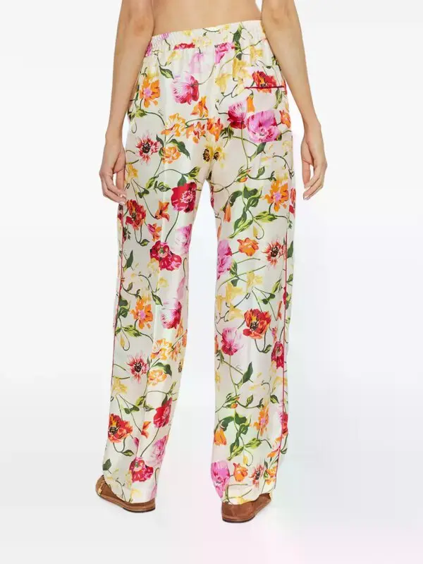 Kenzo Floral-print Silk Trousers