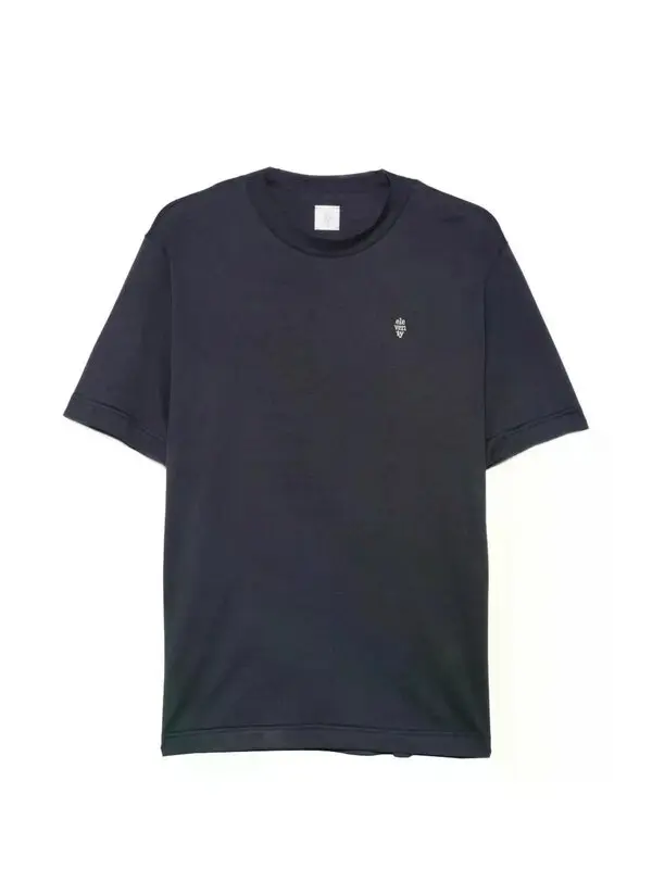 Eleventy Logo-embroidery T-shirt - Blue