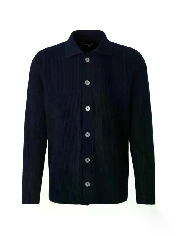 GRAN SASSO Ribbed-knit Button-down Sweater - Blue